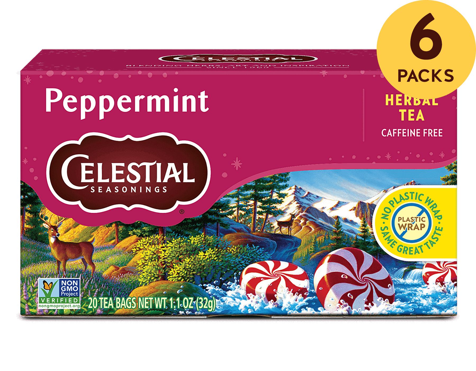 Peppermint Herbal Tea | Classic Caffeine-Free Mint Blend – Celestial ...