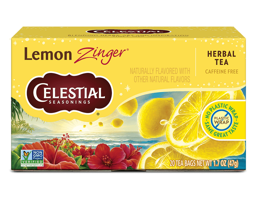 Lemon Zinger Herbal Tea | Tart, Bright & Caffeine-Free – Celestial ...
