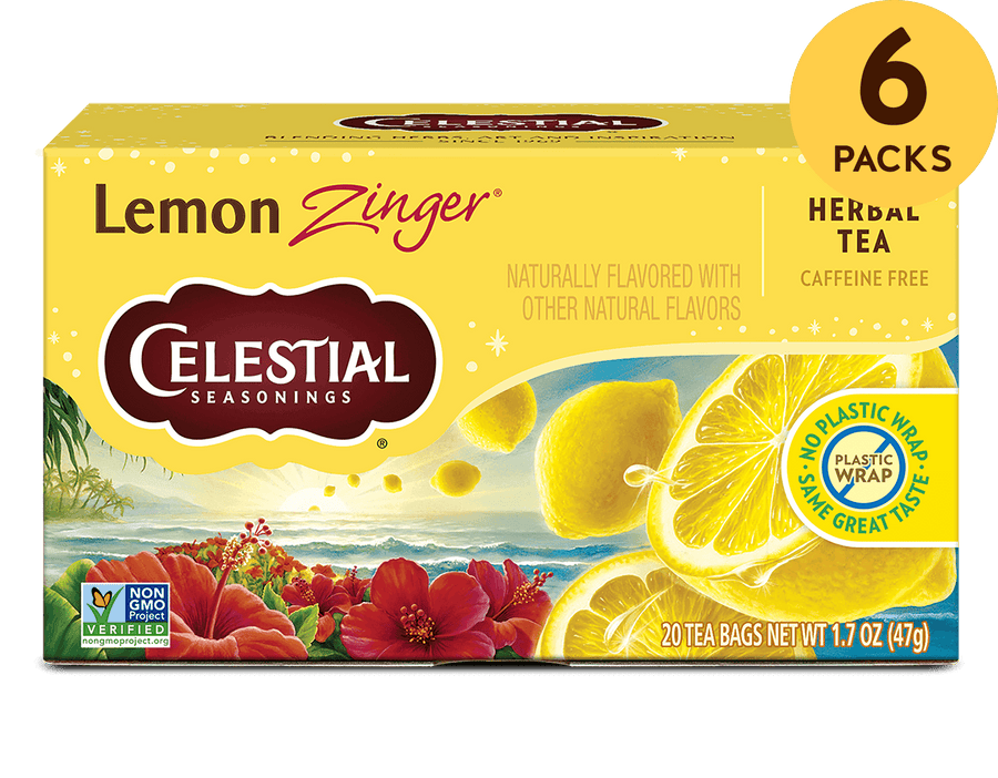 Lemon Zinger Herbal Tea | Tart, Bright & Caffeine-Free – Celestial ...
