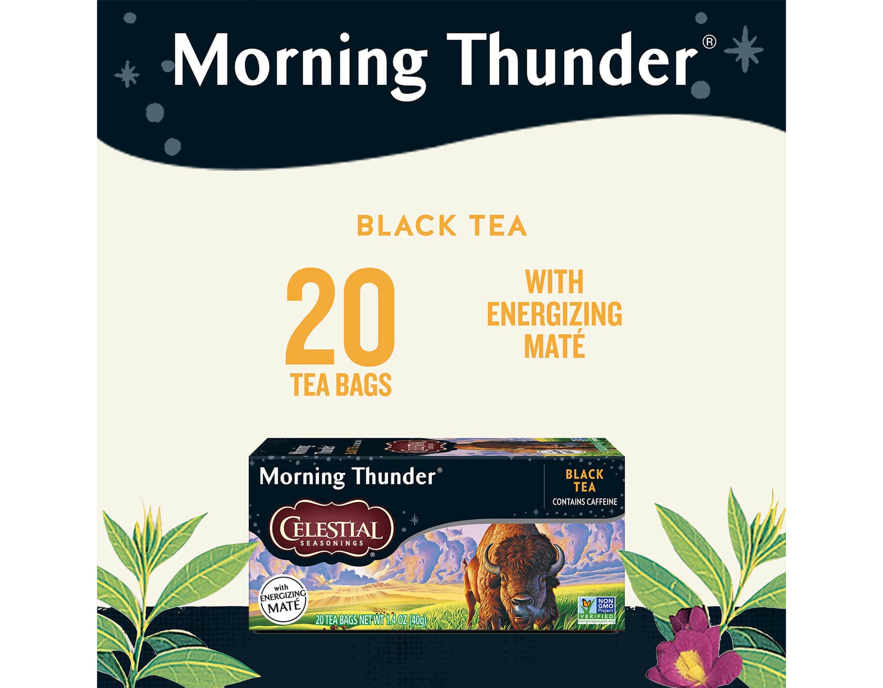 Morning Thunder Tea | Bold Yerba Mate & Black Tea Blend – Celestial ...